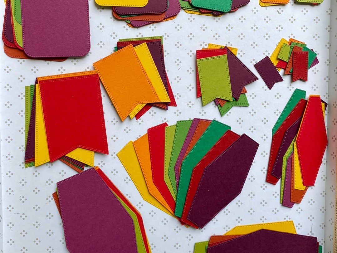 120 Cardstock Stitched Shapes in Stampin' up Regal Colors 23-24 4 of ...