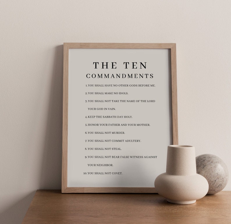 The Ten Commandments Bible Verse Wall Art Ten Commandments - Etsy