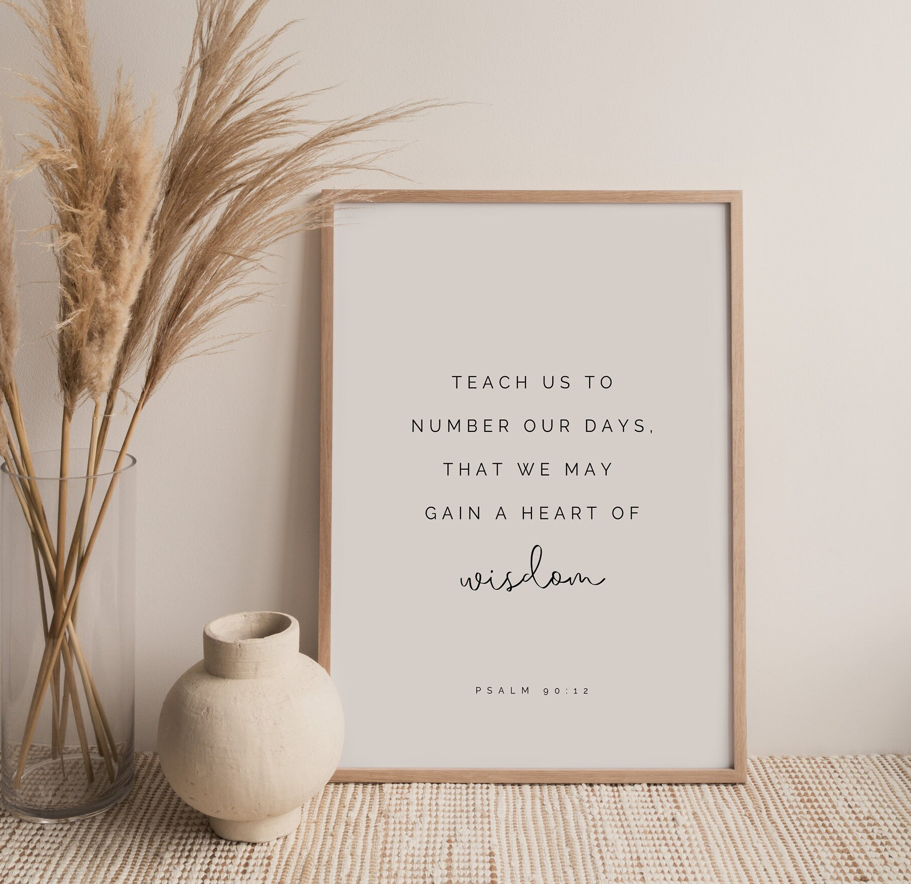 Psalm 90:12, Teach Us to Number Our Days, Bible Verse Printable Wall ...