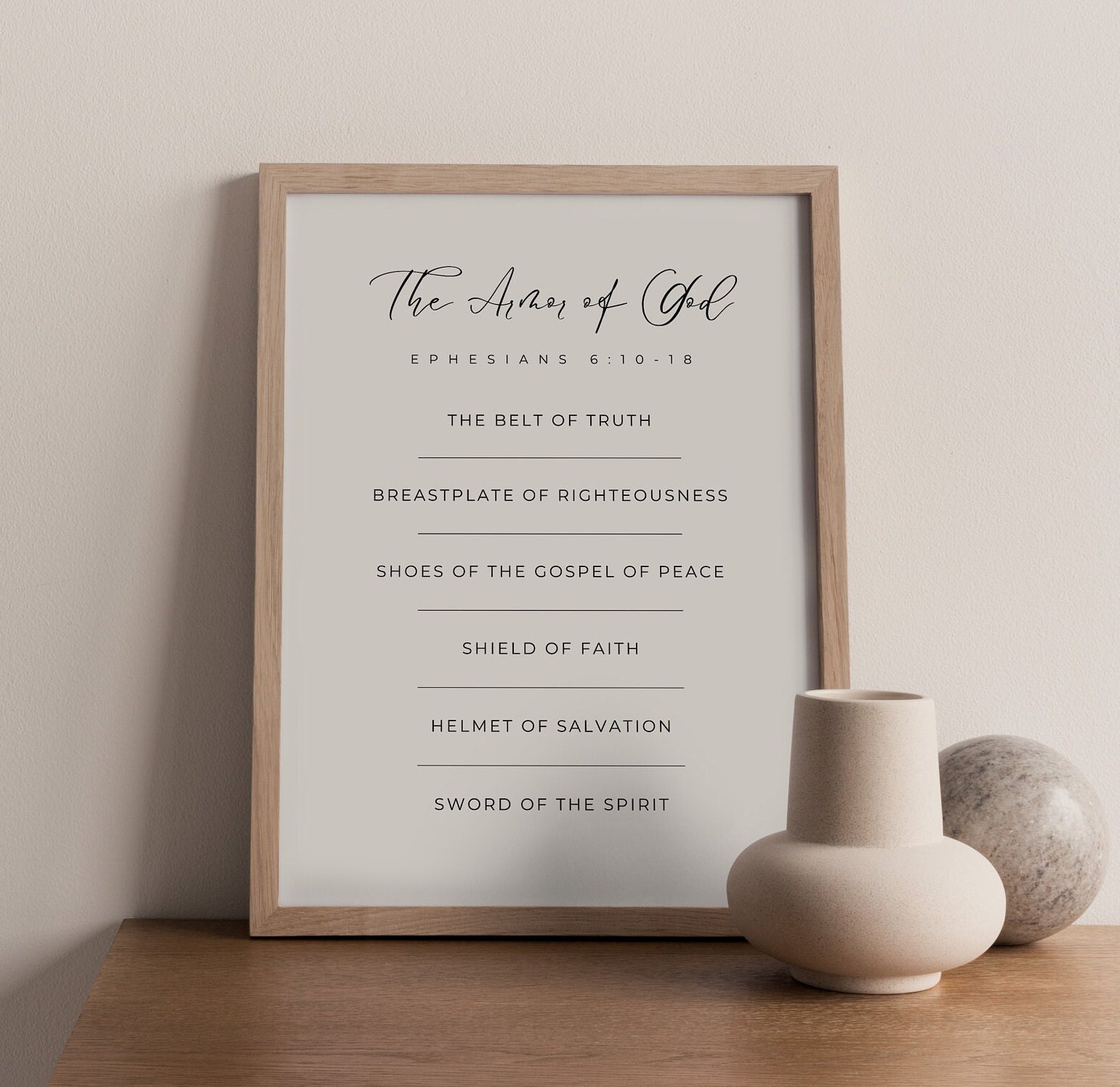 Set of 2 Bible Verse Wall Art, Fruit of the Spirit, the Armor of God ...