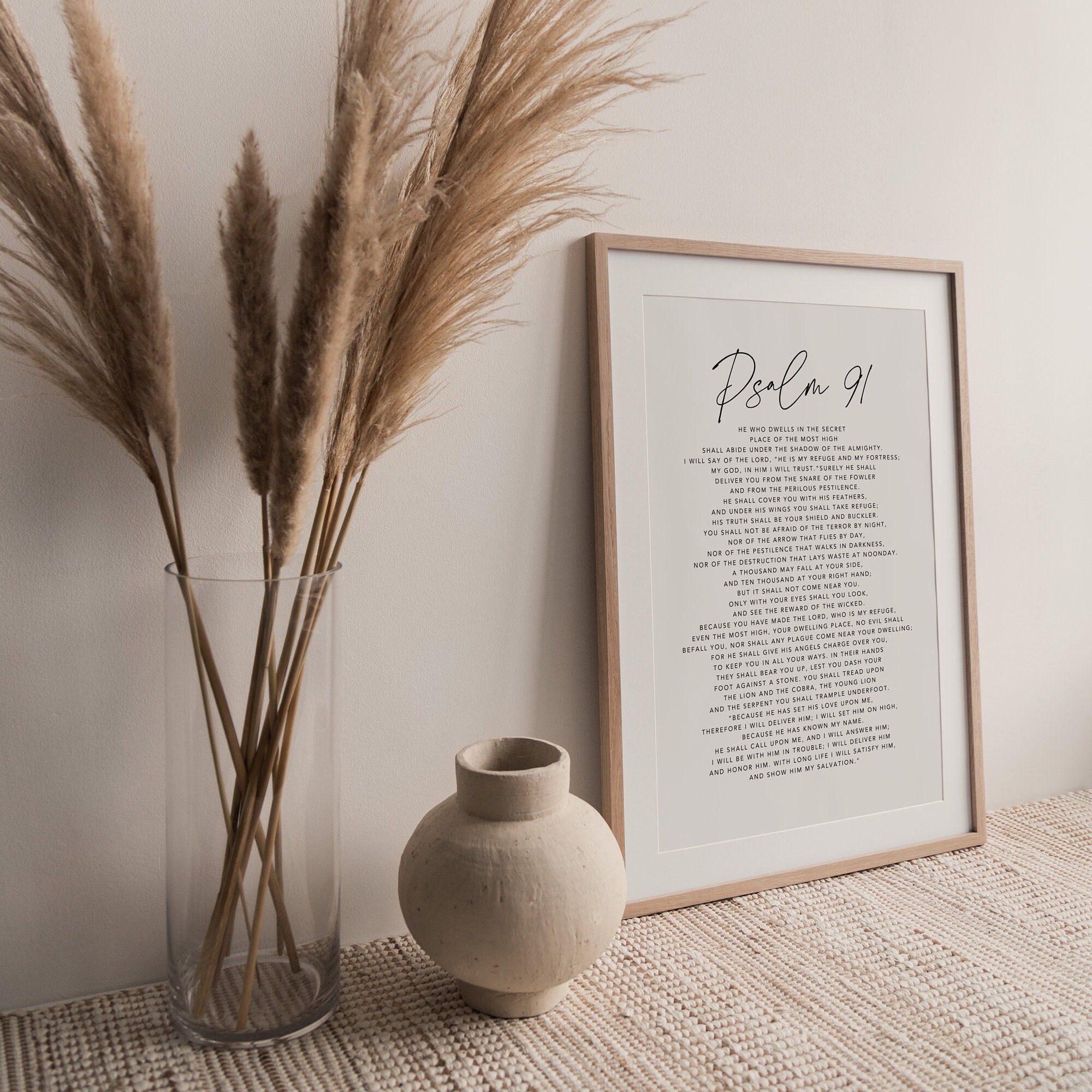 Psalm 91 Printable, Psalm 91 Wall Art, Bible Verse Printable, Christian ...