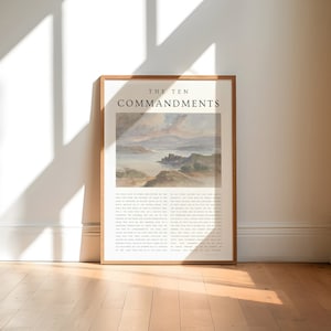 The Ten Commandments Printable, Ten Commandments Wall Art, Vintage ...