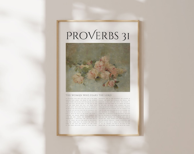 Print Proverbs 31 Virtuous Woman Hand Lettered Calligraphy Print Wall ...
