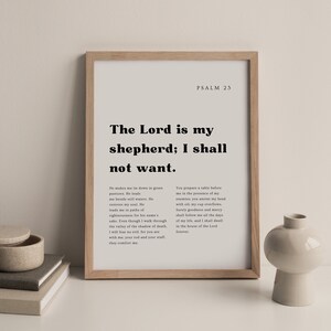 Psalm 23 Printable, the Lord is My Shepherd; I Shall Not Want, Bible ...