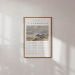 The Ten Commandments Printable, Ten Commandments Wall Art, Vintage ...