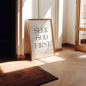 Matthew 6:33, Seek God First, Christian Printable, Bible Verse Wall Art ...