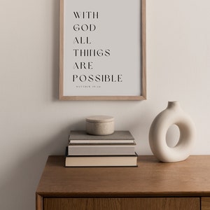 Matthew 19:26, With God All Things Are Possible, Bible Verse Printable ...