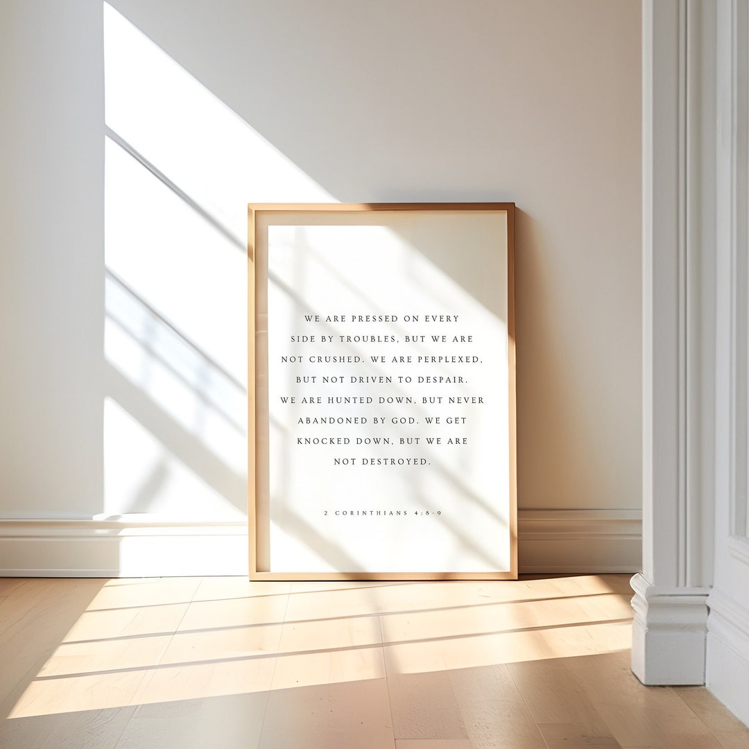 2 Corinthians 4:8-9 Bible Verse Art, Christian Printable (digital ...
