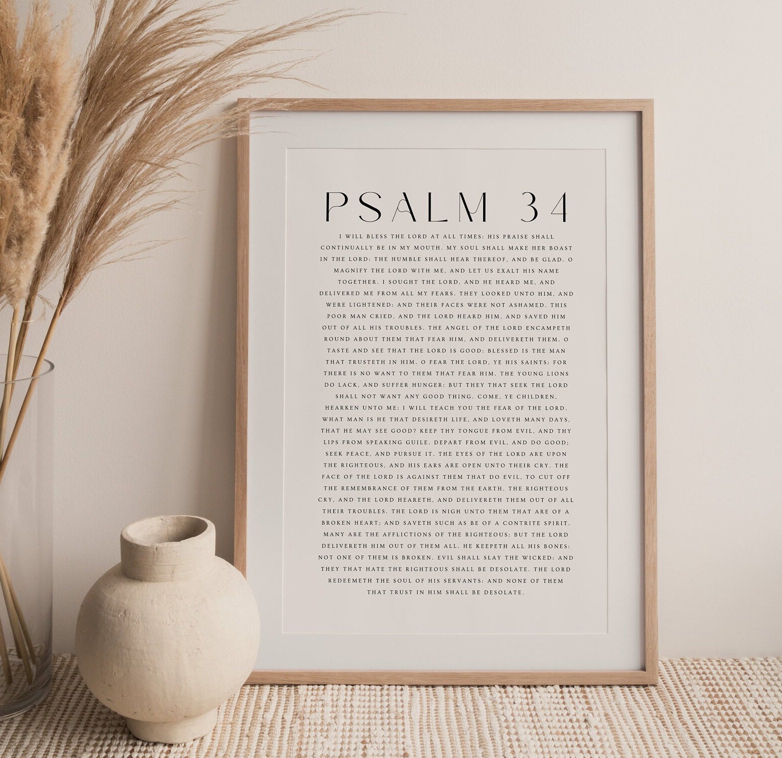 Psalm 34 Print Bible Verse Printable Wall Art Christian - Etsy