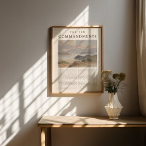 The Ten Commandments Printable, Ten Commandments Wall Art, Vintage ...