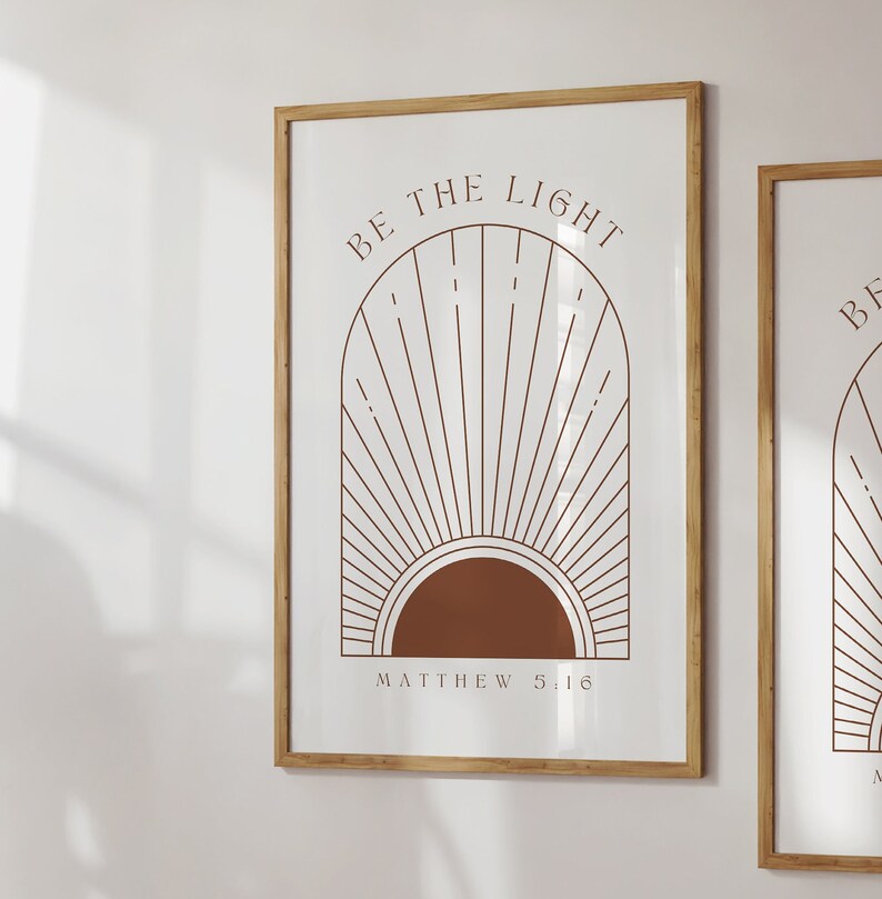 Matthew 5:16, Be the Light Printable, Bible Verse Printable Wall Art ...