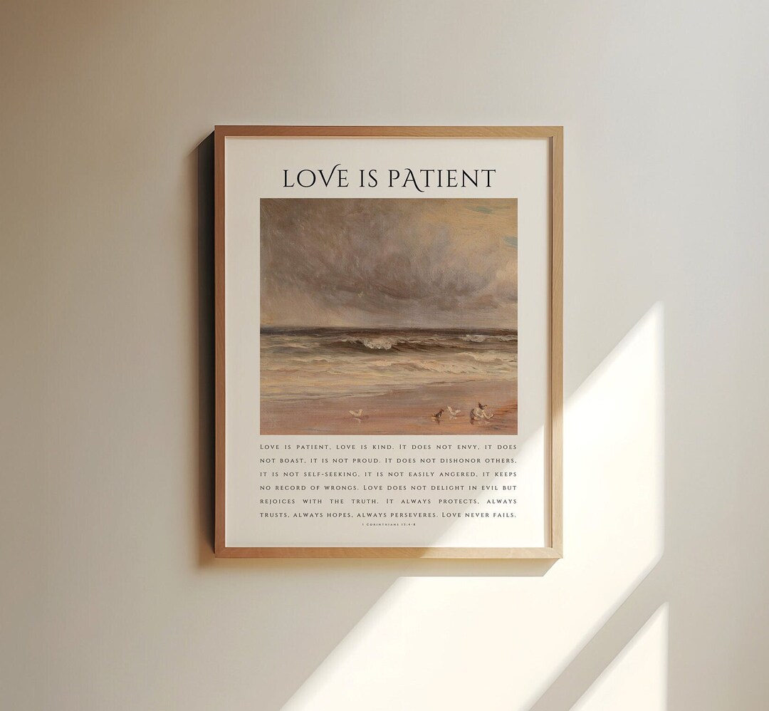 1 Corinthians 13:4-8, Love is Patient Love is Kind, Vintage Christian ...