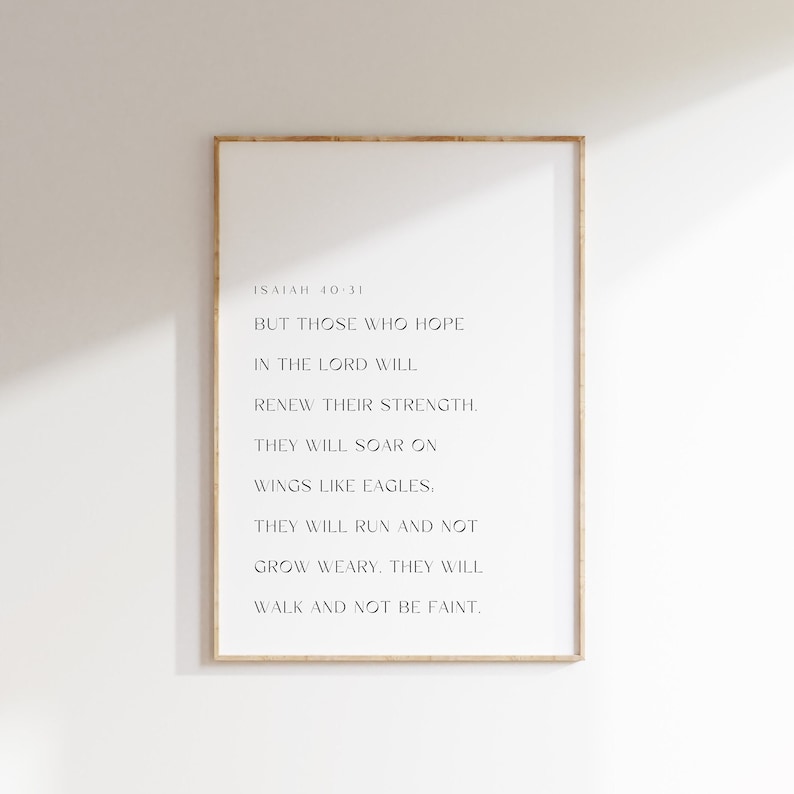 Isaiah 40:31, Those Who Hope in the Lord, Bible Verse Printable ...