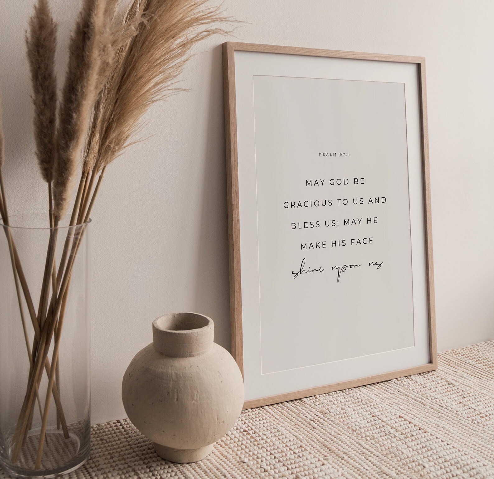 Psalm 67:1, May God Be Gracious to Us & Bless Us, Bible Verse Wall Art ...