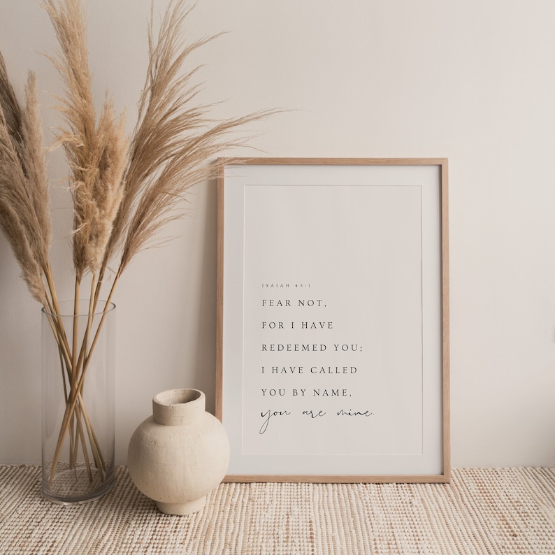 Isaiah 43:1, Fear Not for I Have Redeemed You, Bible Verse Printable ...