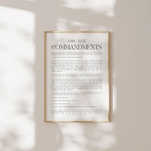 Exodus 20, the 10 Commandments Printable, the Ten Commandments Wall Art ...