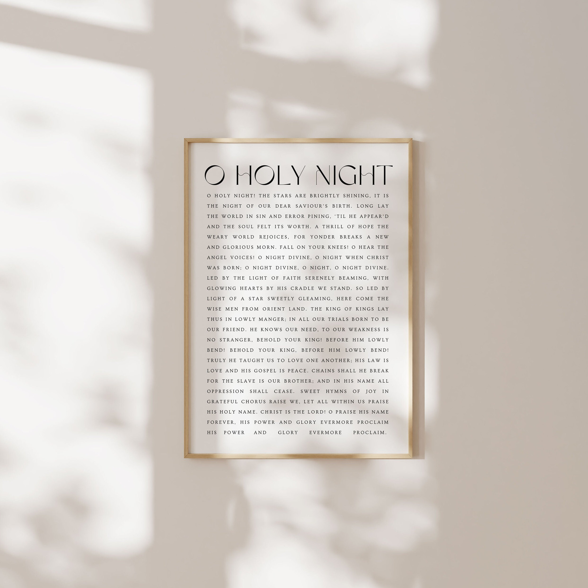 O Holy Night Print, O Holy Night Lyrics Print, O Holy Night Wall Art ...