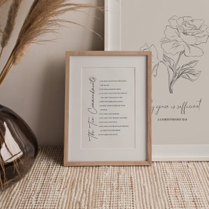 The Ten Commandments Bible Verse Wall Art, Ten Commandments Printable ...
