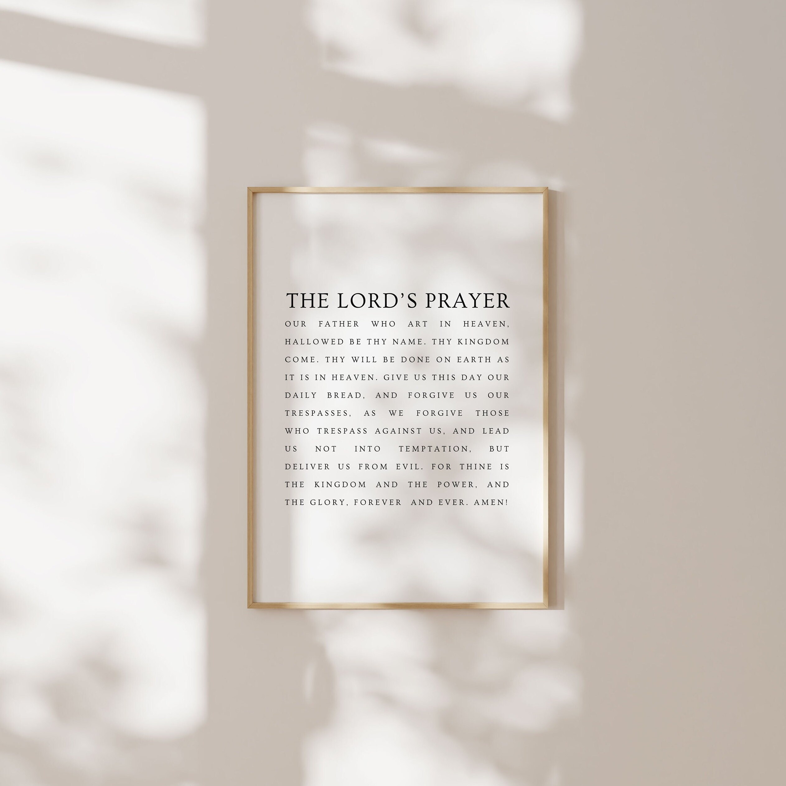 The Lord's Prayer Printable, the Lords Prayer Wall Art, Minimal the ...