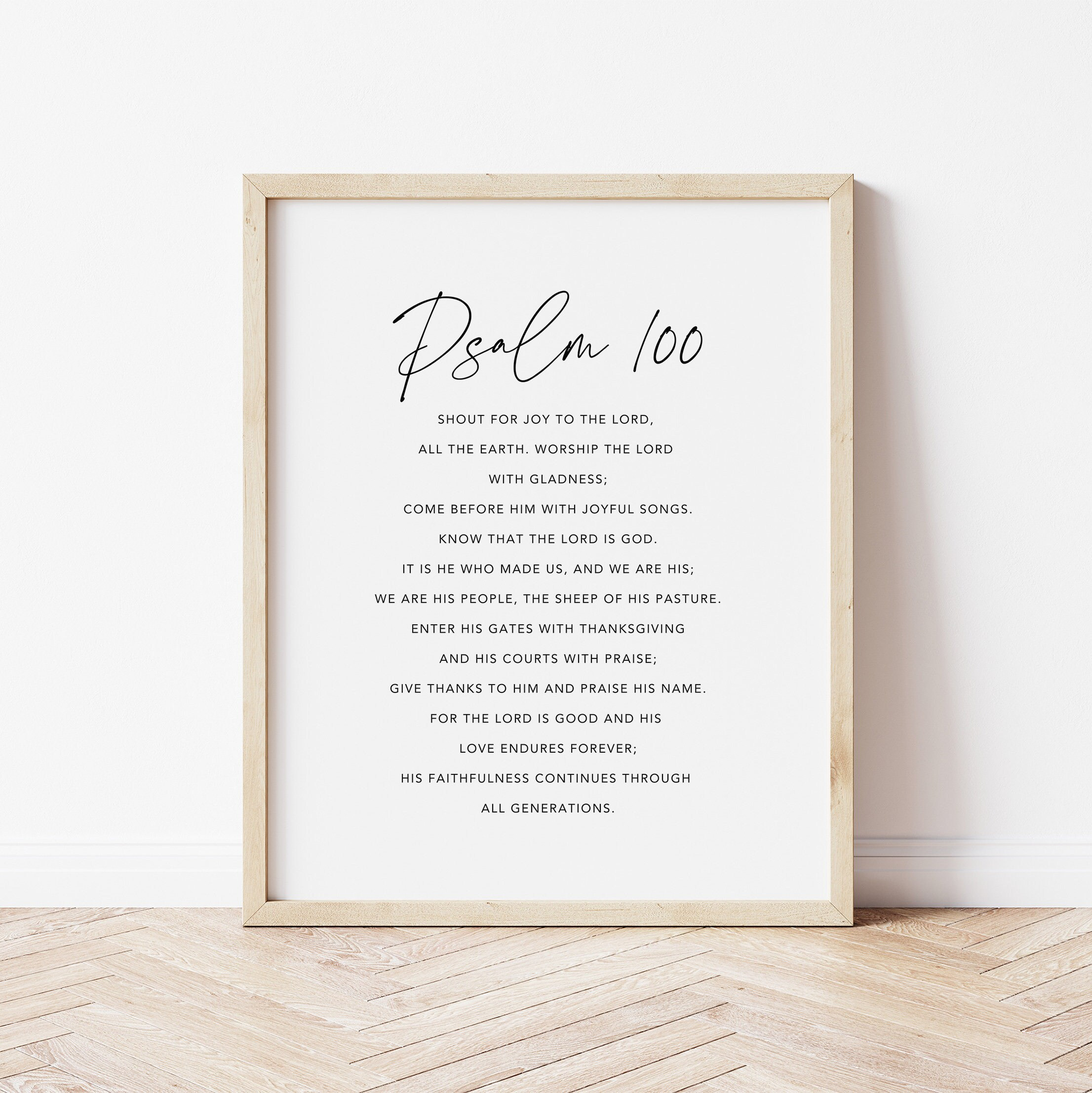 Psalm 100 Wall Art, Psalm 100 Printable, Bible Verse Printable, Psalm ...