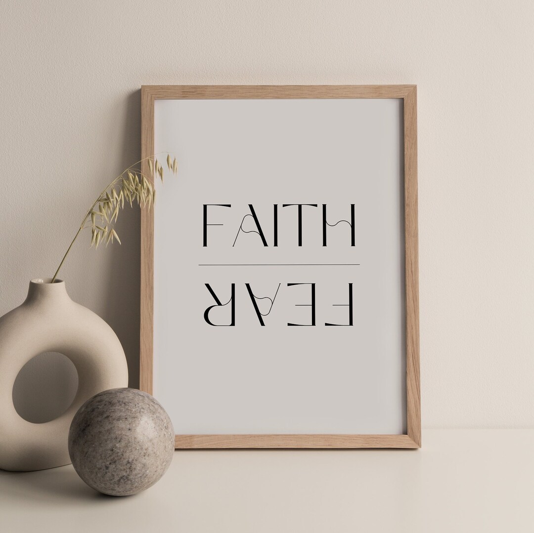 Faith Over Fear Printable, Modern Christian Printable, Minimalistic ...