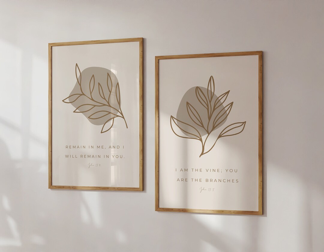 Set of 2 Bible Verse Printable, Bible Verse Wall Art, Christian Boho ...