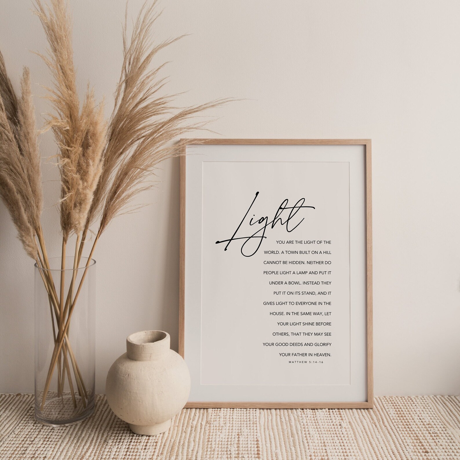 Matthew 5:14-16, You Are the Light of the World, Bible Verse Wall Art ...