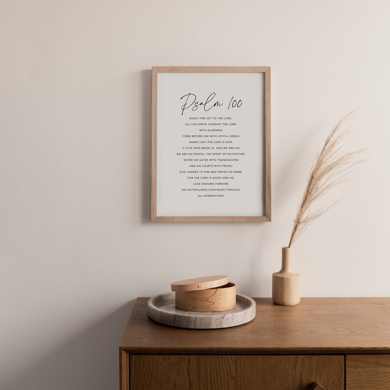 Psalm 100 Wall Art, Psalm 100 Printable, Bible Verse Printable, Psalm ...