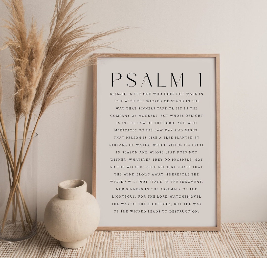 Psalm 1, Blessed is the One, Psalm 1 Print, Bible Verse Printable Wall ...