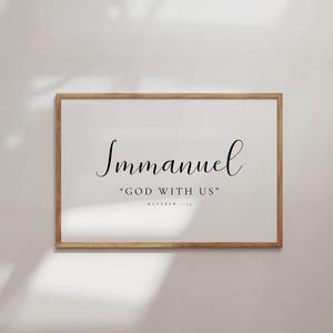 Matthew 1:23, Immanuel, God With Us, Christian Christmas Printable ...