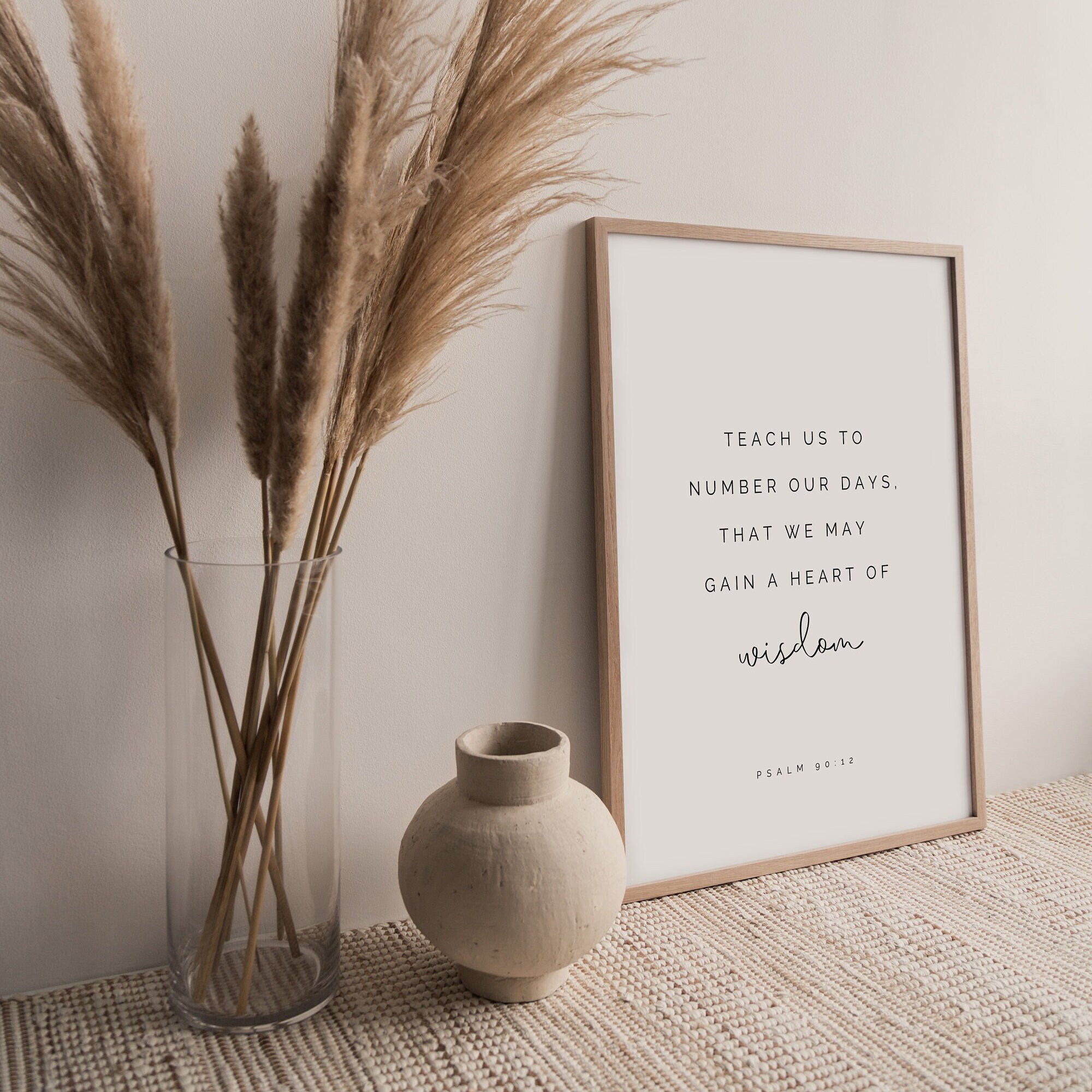Psalm 90:12, Teach Us to Number Our Days, Bible Verse Printable Wall ...