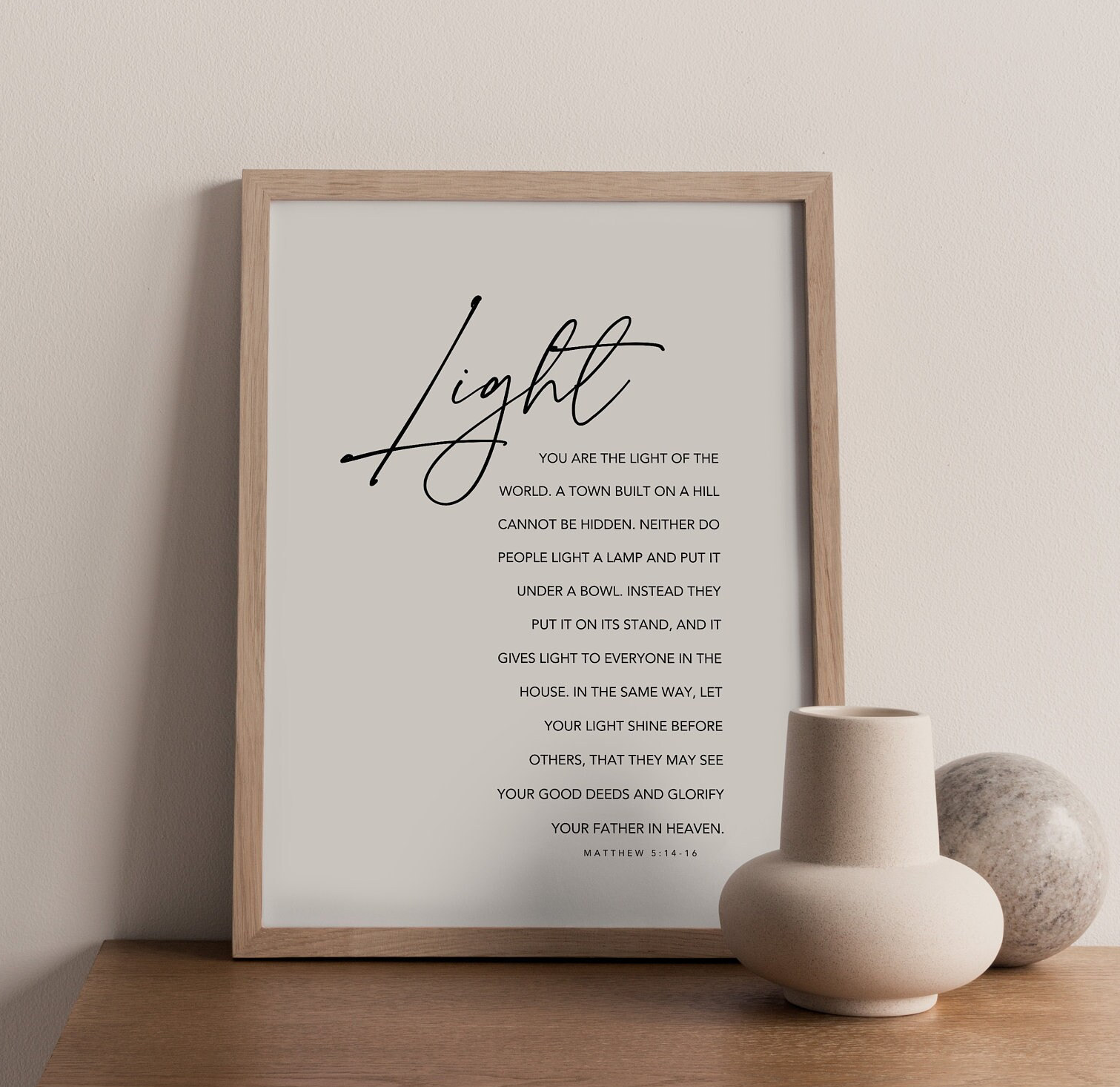 Matthew 5:14-16 You Are the Light of the World Bible Verse - Etsy