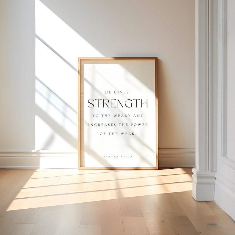 Jesaja 40:29, er gibt den Müden Kraft, moderne christliche druckbare ...