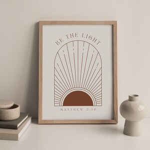 Matthew 5:16, Be the Light Printable, Bible Verse Printable Wall Art ...