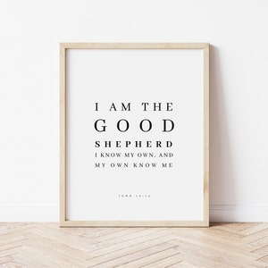 John 10:14, I Am the Good Shepherd, the Good Shepherd Wall Art, Bible ...