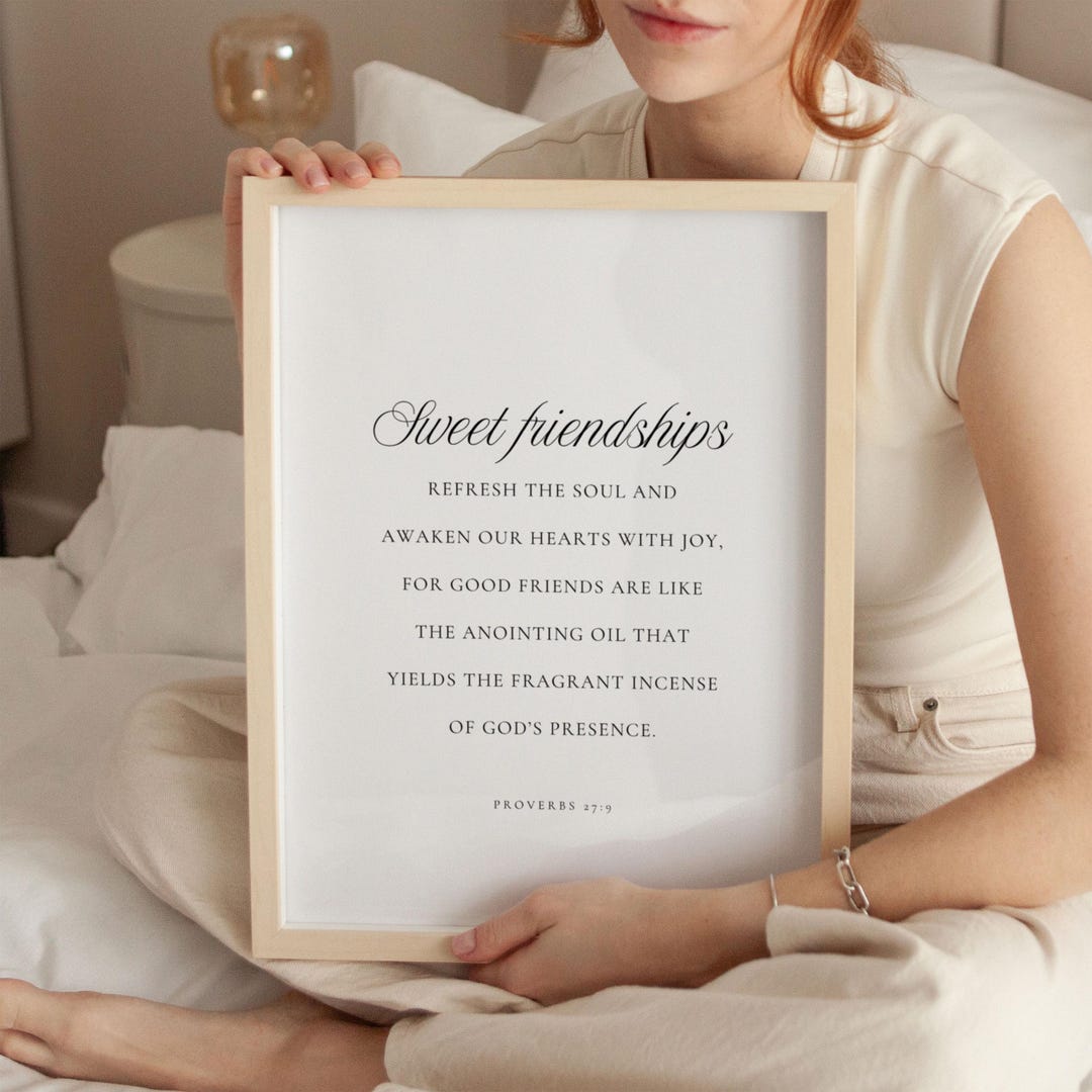 Proverbs 27:9, Sweet Friendships, Christian Printable, Bible Verse Wall ...