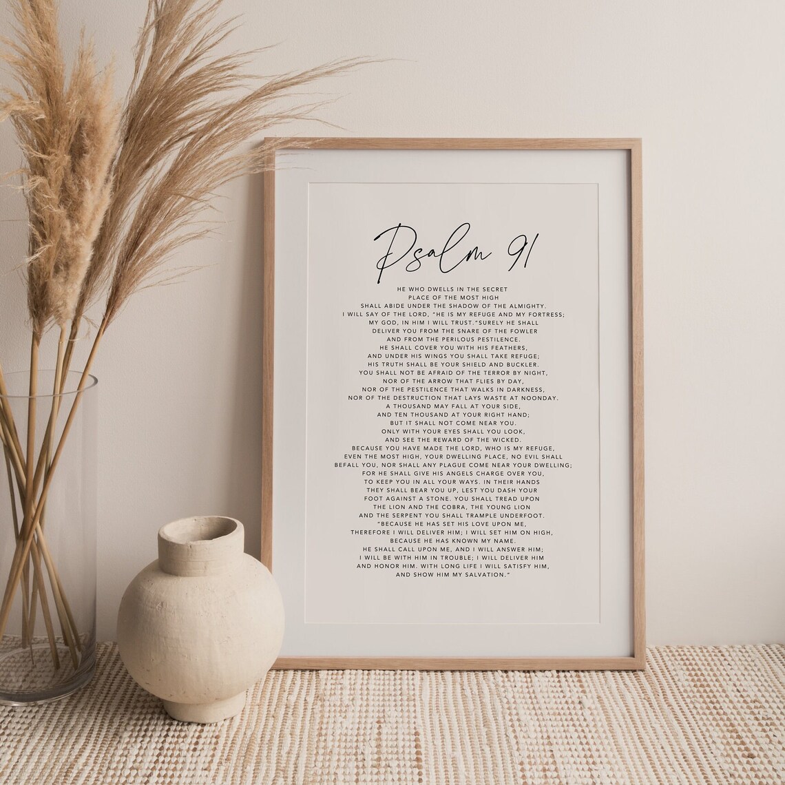 Psalm 91 Printable, Psalm 91 Wall Art, Bible Verse Printable, Christian ...