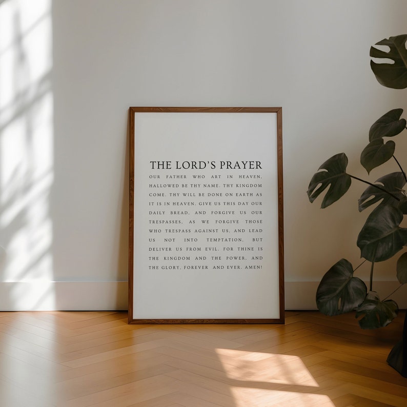 The Lord's Prayer Printable, the Lords Prayer Wall Art, Minimal the ...