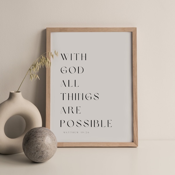 With God All Things Are Possible Png Matthew 19:26, - Etsy