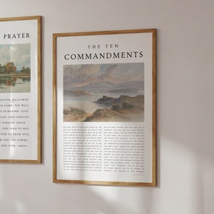 The Ten Commandments Printable, Ten Commandments Wall Art, Vintage ...