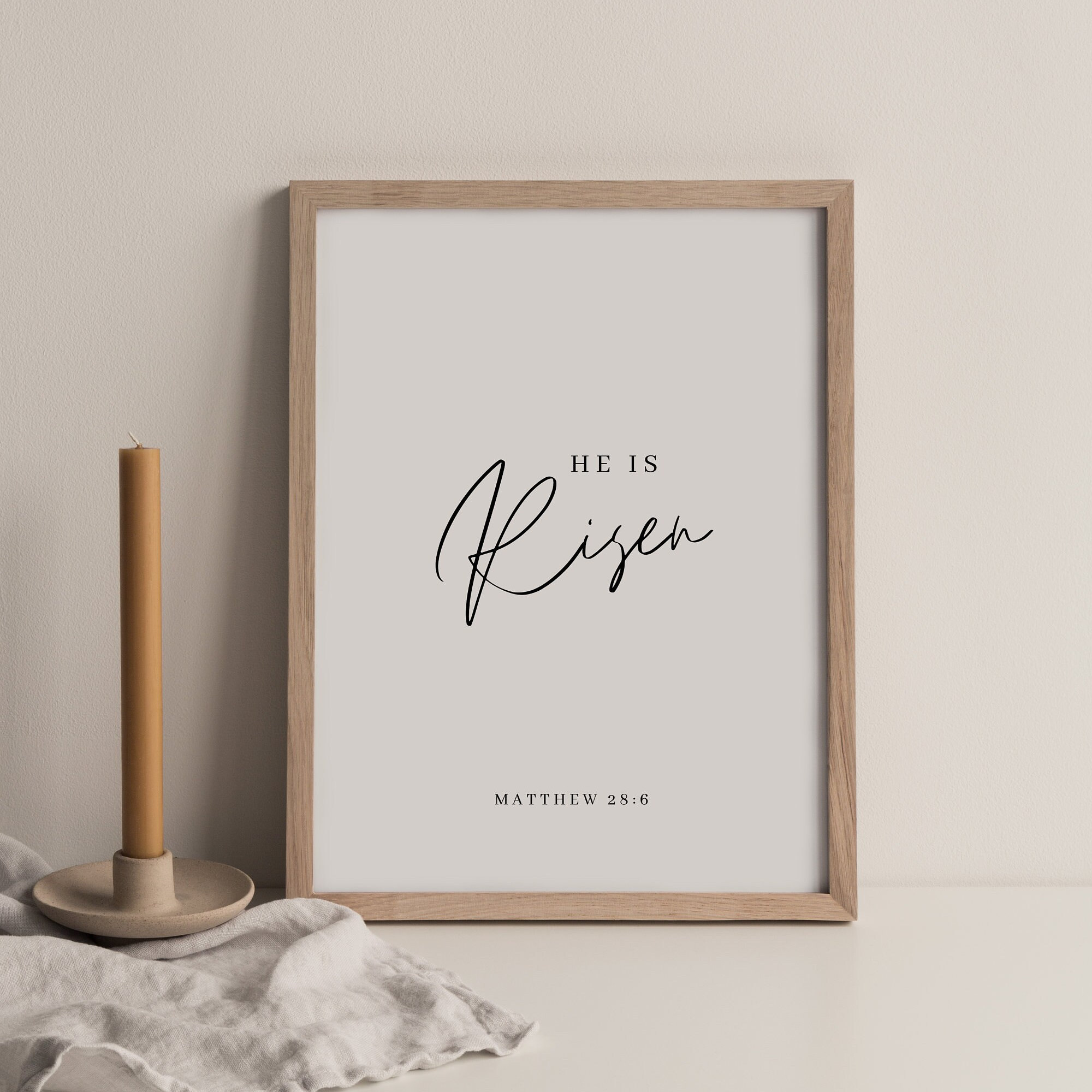 Matthew 28:6, He is Risen Printable, He is Risen Card, Easter Printable ...