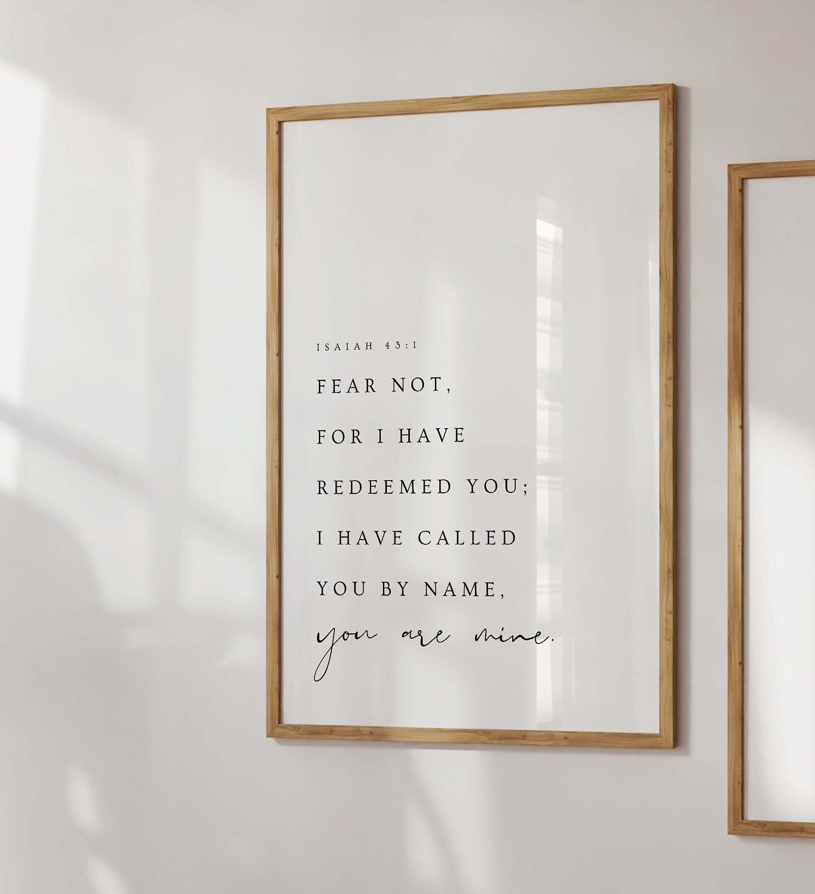 Isaiah 43:1, Fear Not for I Have Redeemed You, Bible Verse Printable ...