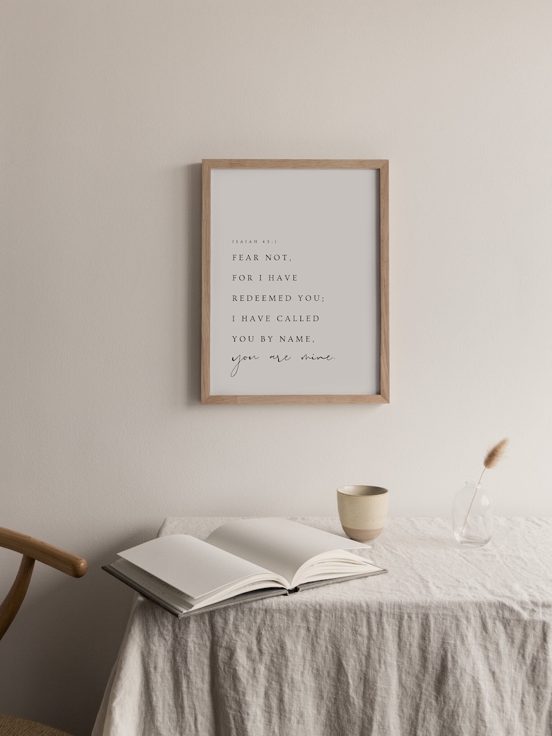 Isaiah 43:1, Fear Not for I Have Redeemed You, Bible Verse Printable ...