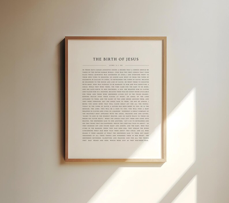 Luke 2:1-20, the Birth of Jesus, Christmas Story Printable, Christian ...