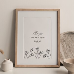 Luke 18:1, Always Pray & Never Give Up, Bible Verse Printable ...