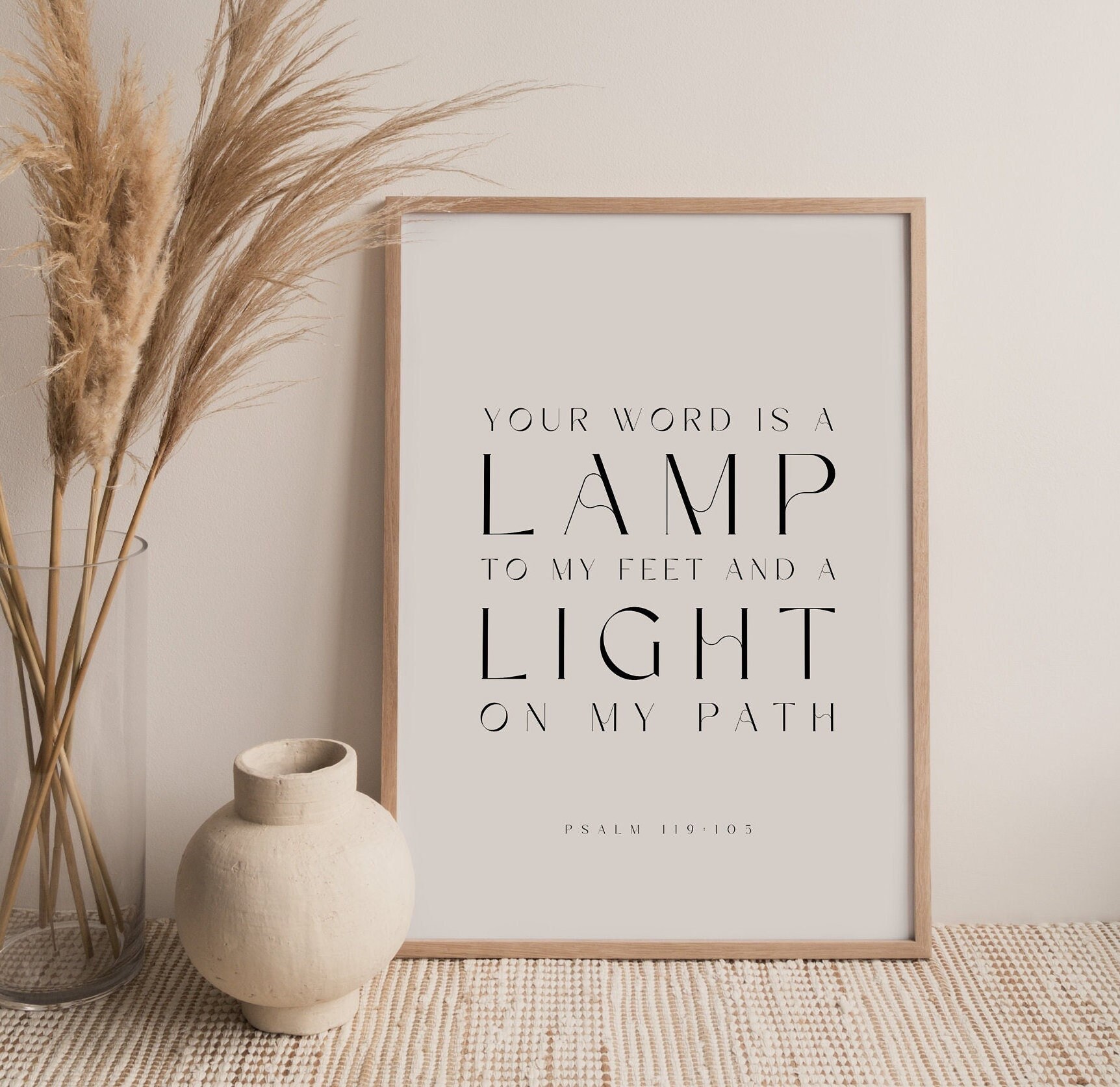 Psalm 119:105, Your Word is a Lamp to My Feet, Bible Verse Printable ...