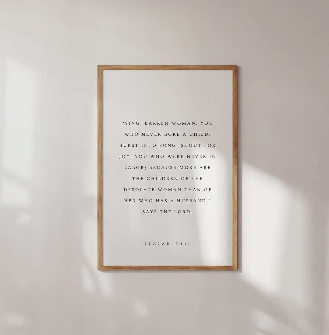 Jesaja 54:1, singen, unfruchtbare Frauen, Bibelvers druckbar ...