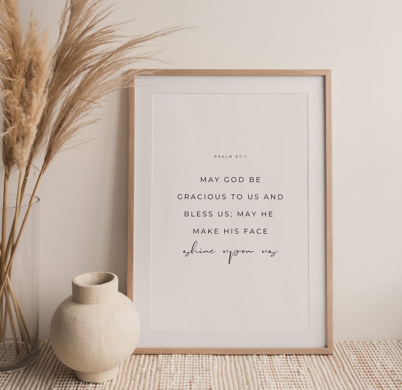 Psalm 67:1, May God Be Gracious to Us & Bless Us, Bible Verse Wall Art ...