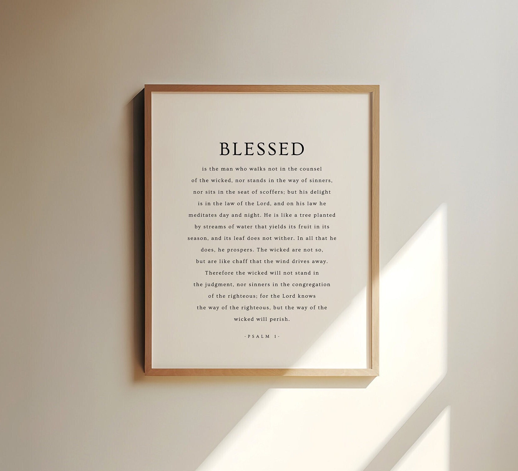 Psalm 1 Print, Blessed is the Man Who Walks Not in the Counsel of the ...