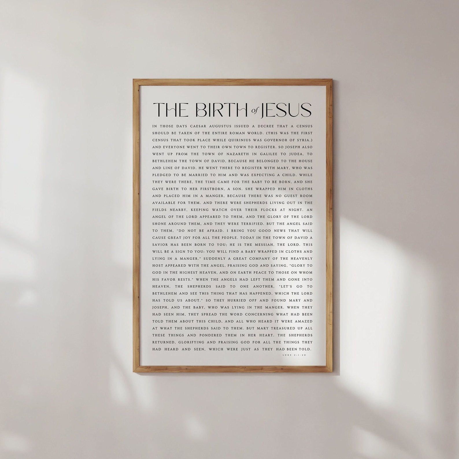 Luke 2:1-20, the Birth of Jesus Christmas Story Printable, Nativity ...